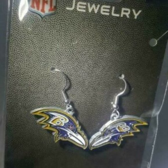 NFL | Jewelry | Baltimore Ravens Nfl Fashion Dangle Earrings New | Poshmark
